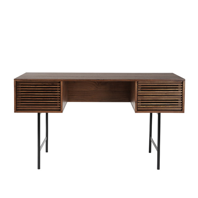 Swoon, Weaving, Scandi Pedestal Desk, Black Dark Brown, Steel, Acacia ...