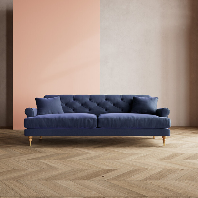 Swoon, Fabric, Sidbury, Three-seater Sofa, Denim, Light Feet by Swoon ...