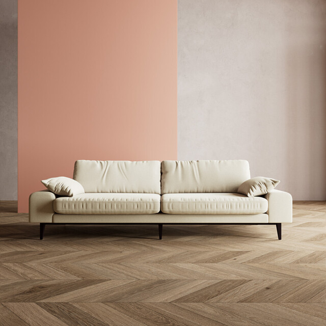 Swoon, Fabric, Tulum, Four-seater Sofa, Ecru, Dark Feet, 271cmx82cm by ...