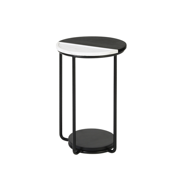 Swoon, Clifton, Deco Side Table, Black, Mango Wood, W:36cm x H:53cm by ...