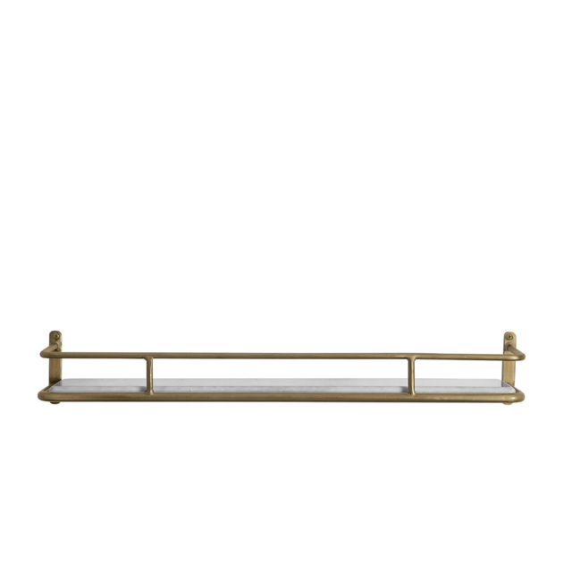 Swoon, Connaught, Art Deco Floating Shelf, Brass -Plated, Steel, White ...
