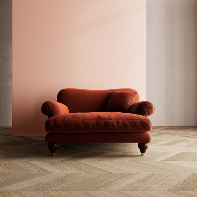 Swoon, Fabric, Willows, Love Seat, Harissa, Crushed Velvet, Dark Feet ...