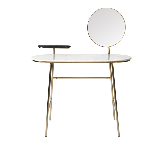 Swoon, Senzo, Art Deco Dressing Table, Brass, White & Green, Marble, W ...