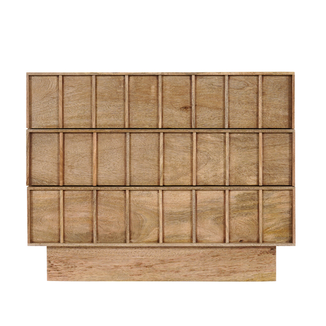 Swoon, Mango Wood Beige Plain Sandon Mid Century Three-drawer Chest of ...