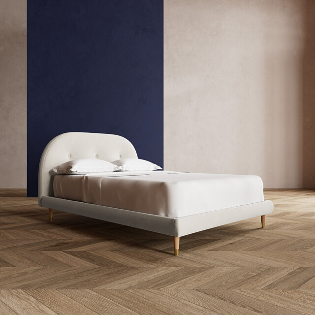 Swoon, Fabric Southwark, Bed, Bone, Easy Velvet, Brass Capped Light ...