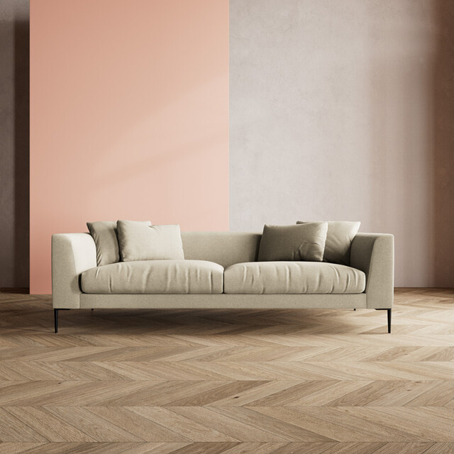 Swoon, Fabric Porcelain, Alena, Three-seater Sofa, Smart Wool, Black ...