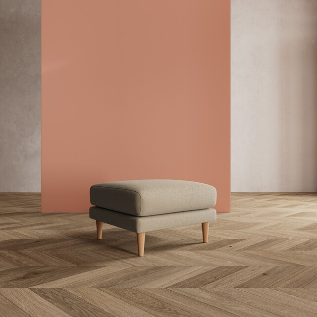 Swoon, Fabric, Turin, Ottoman, Oatmeal, Boucle, Light Feet, 65cmx44cm ...