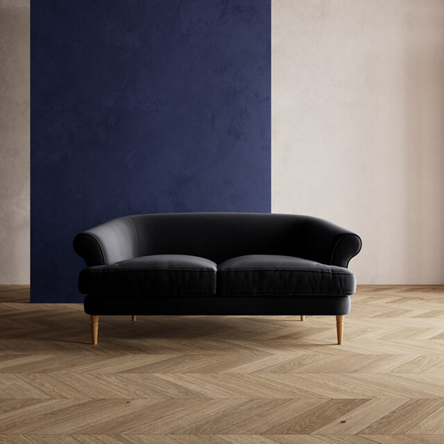 Swoon, Fabric Black, Rennes, Two-seater Sofa, Easy Velvet, Light Feet ...