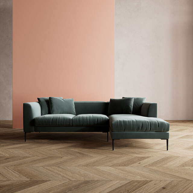 Swoon, Fabric Hydro, Alena, Right-hand Corner Sofa, Crushed Velvet ...