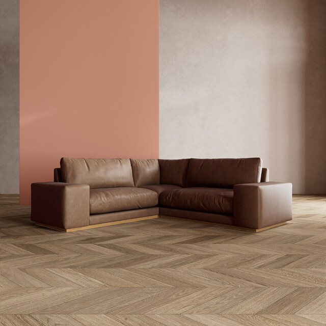 Swoon, Fabric Denverwb Four-seater Corner Sofa, Saddle, Smart Leather ...