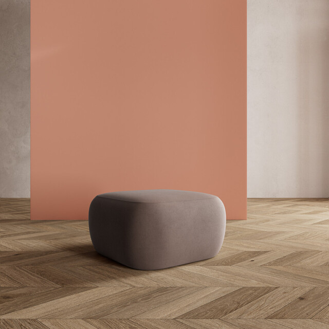 Swoon, Fabric Alban Ottoman, Mole, Easy Velvet by Swoon | ufurnish.com