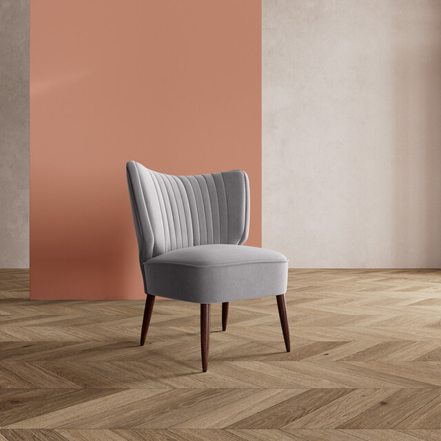 Swoon, Silver Grey Fabric, Duke, Armchair, Easy Velvet, Dark Feet ...