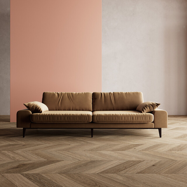 Swoon, Fabric, Tulum, Four-seater Sofa, Biscuit, Easy Velvet, Dark Feet ...