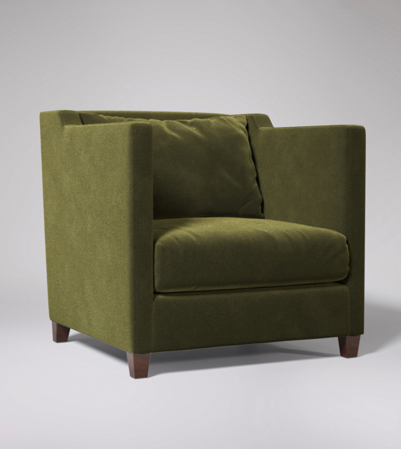 Swoon, Fabric Edwick Armchair, Fern, Easy Velvet, Dark Feet by Swoon ...