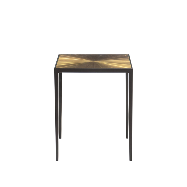 Swoon, Ziggy, Art Deco Side Table, Black, Steel, Brass, W: 45cm x H: 55 ...