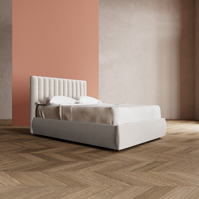 Swoon, Fabric, Porlock, Ottoman Bed, Ecru, Crushed Velvet, Dark Feet ...