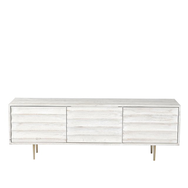 Swoon, Katana, Mid-Century Scandi TV Stand, White, Mango Wood, W: 147cm ...