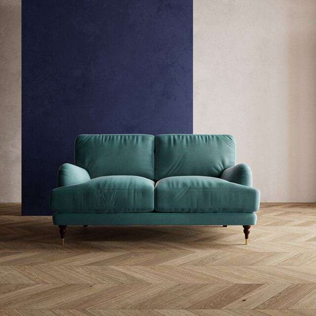 Swoon, Fabric Charlbury Two-seater Sofa, Airforce, Easy Velvet, Dark ...