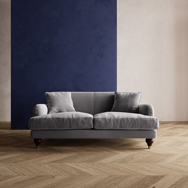 Swoon, Fabric Silver Grey, Chorley, Two-seater Sofa, Easy Velvet, Dark ...