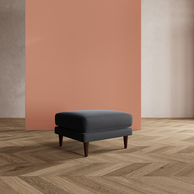 Swoon, Fabric, Turin, Ottoman, Ebony, Dark Feet, 65cmx44cm by Swoon ...