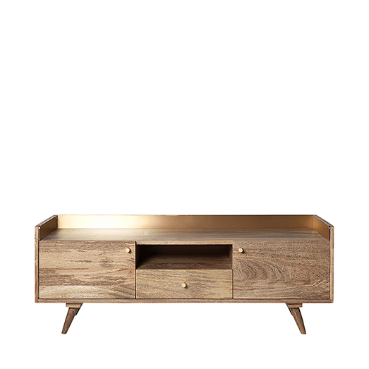 Swoon, Fresco, Media Unit TV Stand, Scandi Style, Brown Natural, Mango ...