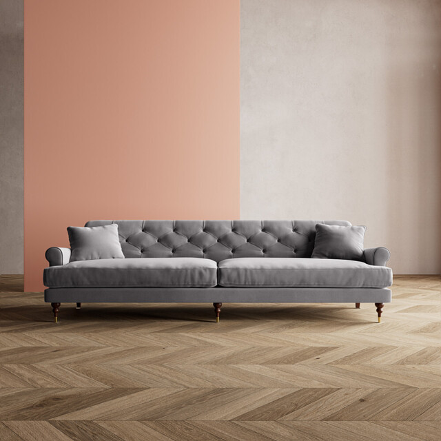 Swoon, Sidbury, Four-Seater Sofa, Silver Dark Grey, Easy Velvet, Dark ...