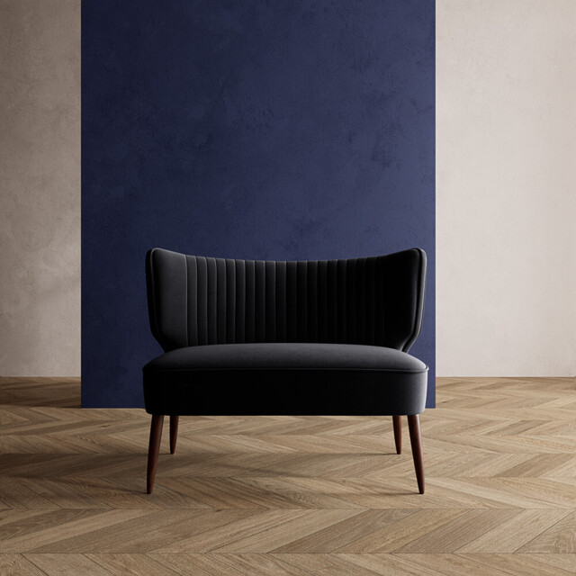 Swoon, Fabric Black, Duke, Two-seater Sofa, Easy Velvet, Dark Feet ...