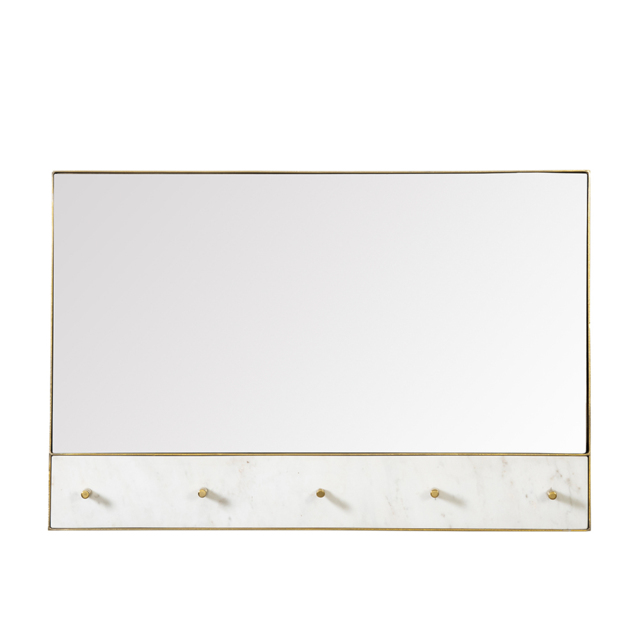Swoon, Teesdale, Rectangular Mirror, White Marble & Brass by Swoon ...