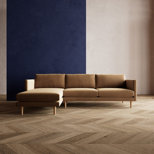 Swoon, Tivoli, Left-Hand Corner Sofa, Brown, Easy Velvet, W:257cm x H ...