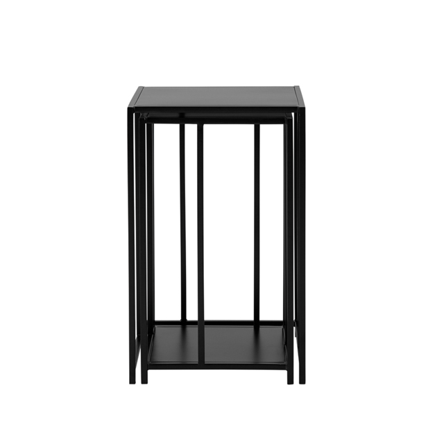 Swoon, Aero, Industrial Nesting Side Tables, Black, Steel, W: 35cm x H ...