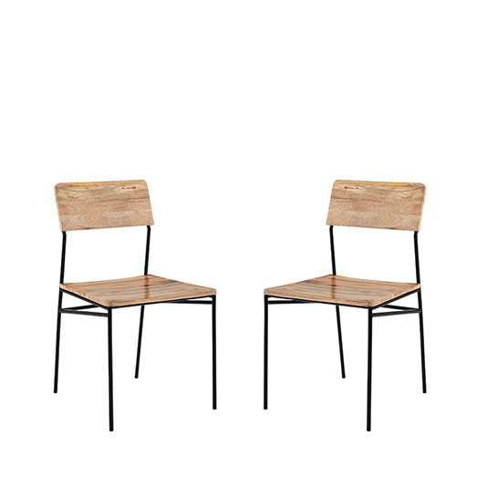 Swoon, Kasner, Dining Chair Set, Contemporary Style, Black, Brown Mango ...