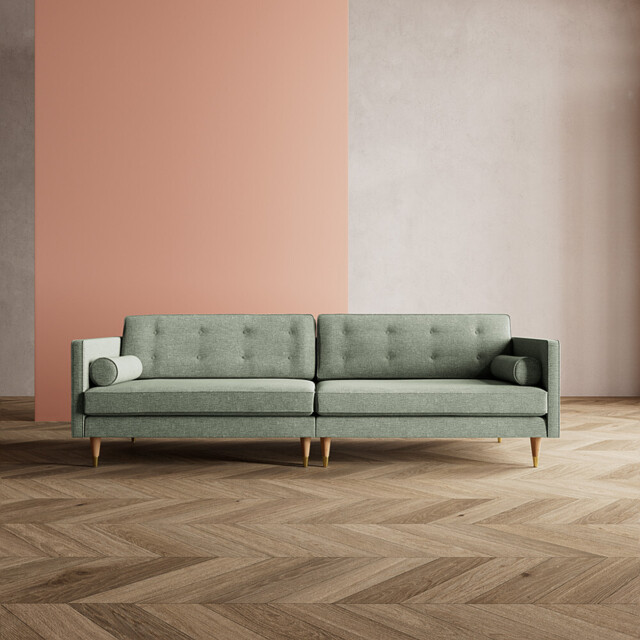 Swoon, Fabric, Porto, Four-seater Sofa, Juniper, House Weave, Light ...