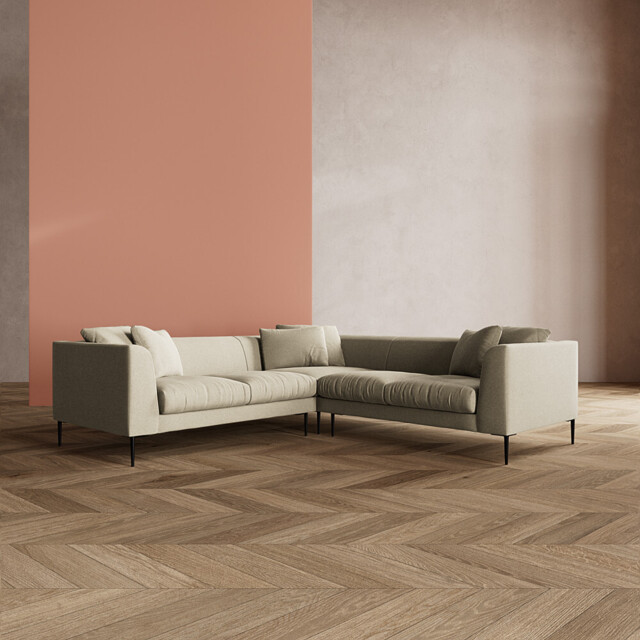 Swoon, Fabric Porcelain, Alena, Five-seater Corner Sofa, Smart Wool ...