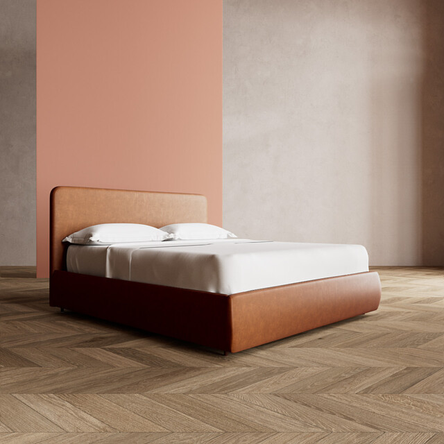 Swoon, Fabric, Brockham, Ottoman Bed, Tan, Smart Leather, Dark Feet ...