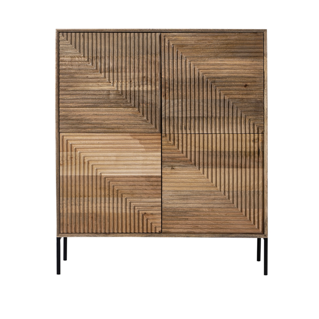 Swoon, Seville, Mid-Century Cabinet, Brown, Mango Wood, Patterned, W ...