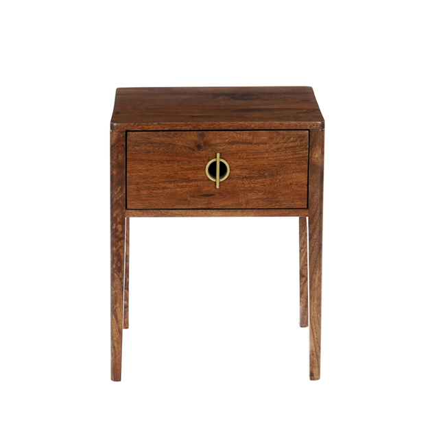 Swoon, Mango Wood/, Steel, Dark Brown Plain Morse Scandi One-drawer ...