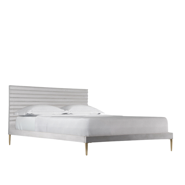 Swoon, Katana, Contemporary King Size Bed Frame, White, Mango Wood, W ...