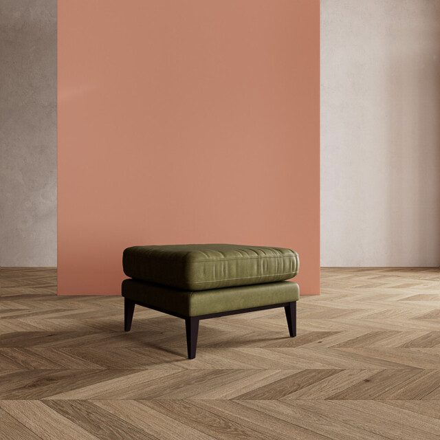 Swoon, Fabric Green, Tulum, Ottoman, Smart Leather, Dark Feet ...