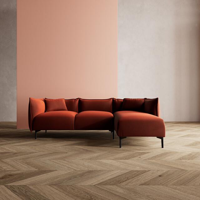 Swoon, Fabric Harissa, Rico, Right-hand Corner Sofa, Crushed Velvet ...