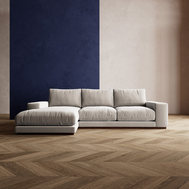 Swoon, Fabric Denverwb Small Left-hand Corner Sofa, Ecru, Crushed ...