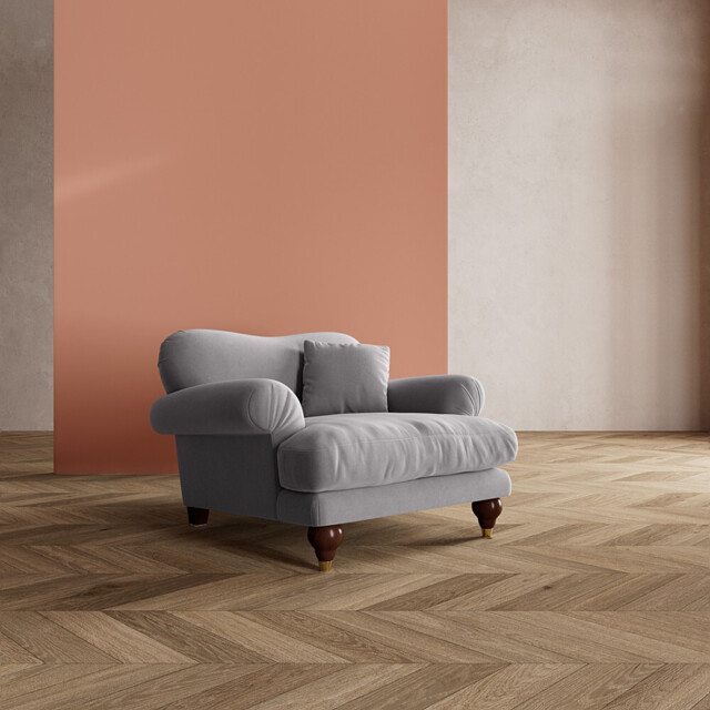 Swoon, Silver Grey, Willows, Armchair, Easy Velvet, Size: 70cm by Swoon ...