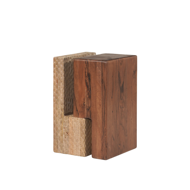 Swoon, Nene, Scandi Side Table, Brown, Mango Wood, W: 32cm x H: 50 cm by Swoon | ufurnish.com