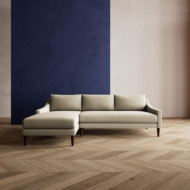 Swoon, Fabric, Turin, Left-hand Corner Sofa, Porcelain, Smart Wool ...
