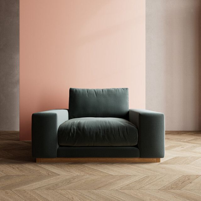Swoon, Fabric Denver Full Circle™ Love Seat, Hydro, Crushed Velvet ...