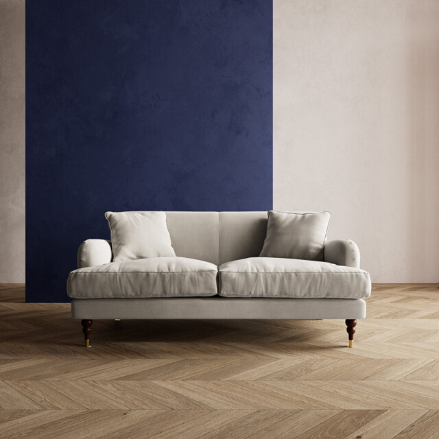 Swoon, Fabric, Chorley, Two-seater Sofa, Bone, Easy Velvet, Dark Feet ...