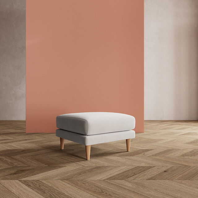 Swoon, Fabric, Turin, Ottoman, Ecru, Crushed Velvet, Light Feet ...