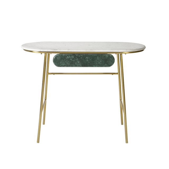Swoon, Senzo, Art Deco Desk, Brass, White Marble, W: 100cm x H: 75 cm ...