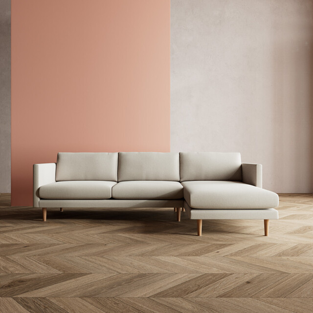 Swoon, Tivoli, Right-Hand Corner Sofa, Beige, Alkali, W:257cm x H:79cm by Swoon | ufurnish.com