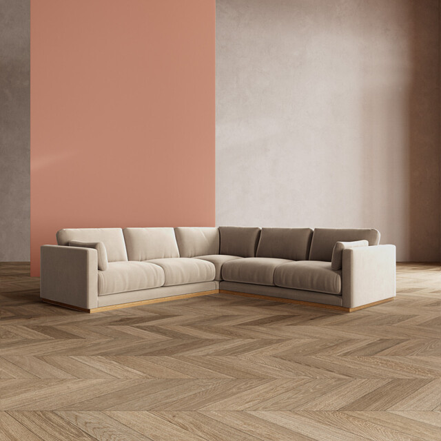 Swoon, Fabric, Alesund, Five-seater Corner Sofa, Taupe, Easy Velvet ...