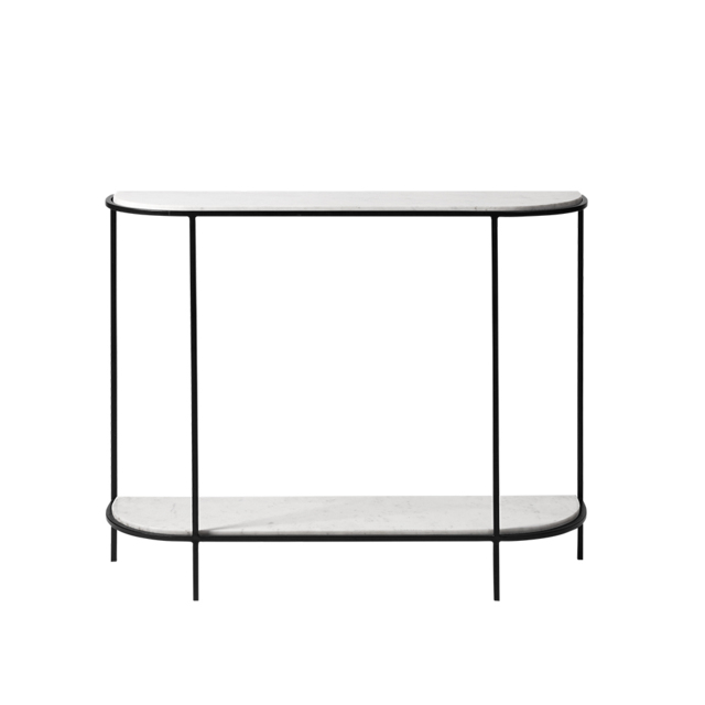 Swoon, Black Metal/stone Sienna Console Table, White Marble and Black ...
